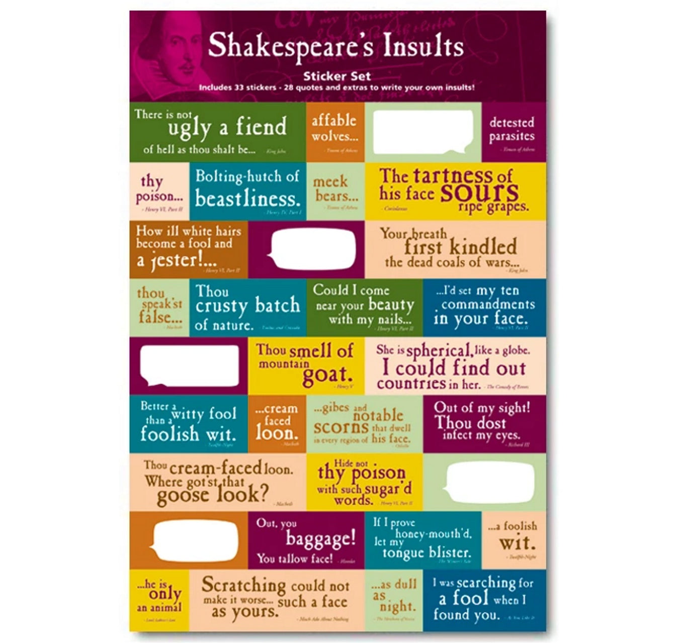Sticker Set - Shakespeare's Insults#N# – The RSC shop